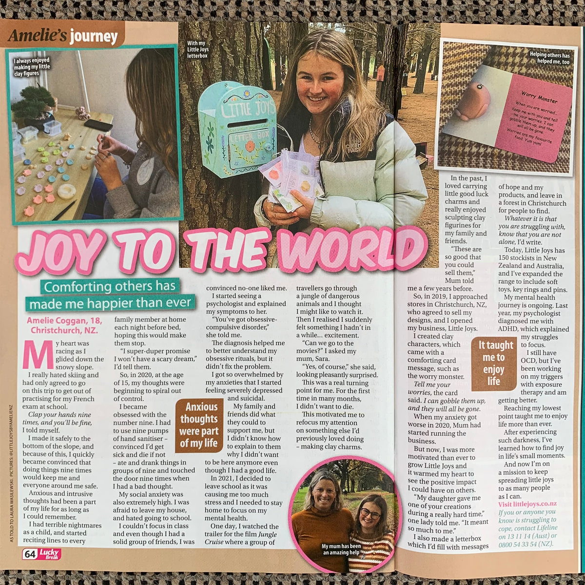 Lucky Break NZ and Take 5 Australian Magazines – Little Joys by Amelie